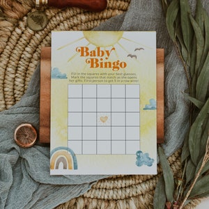 Here Comes the Son Baby Shower Bingo Game Printable Template for a ...
