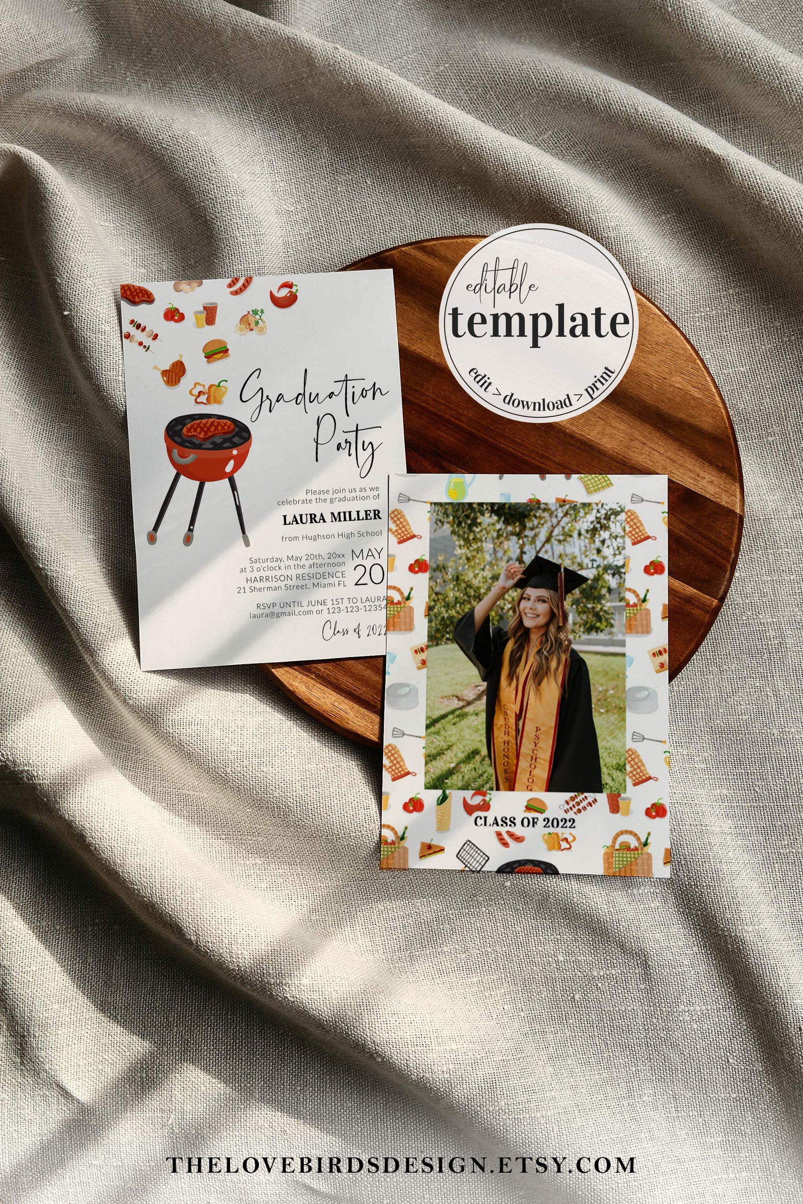 Graduation BBQ Invitation Template for Class of 2022 With | Etsy