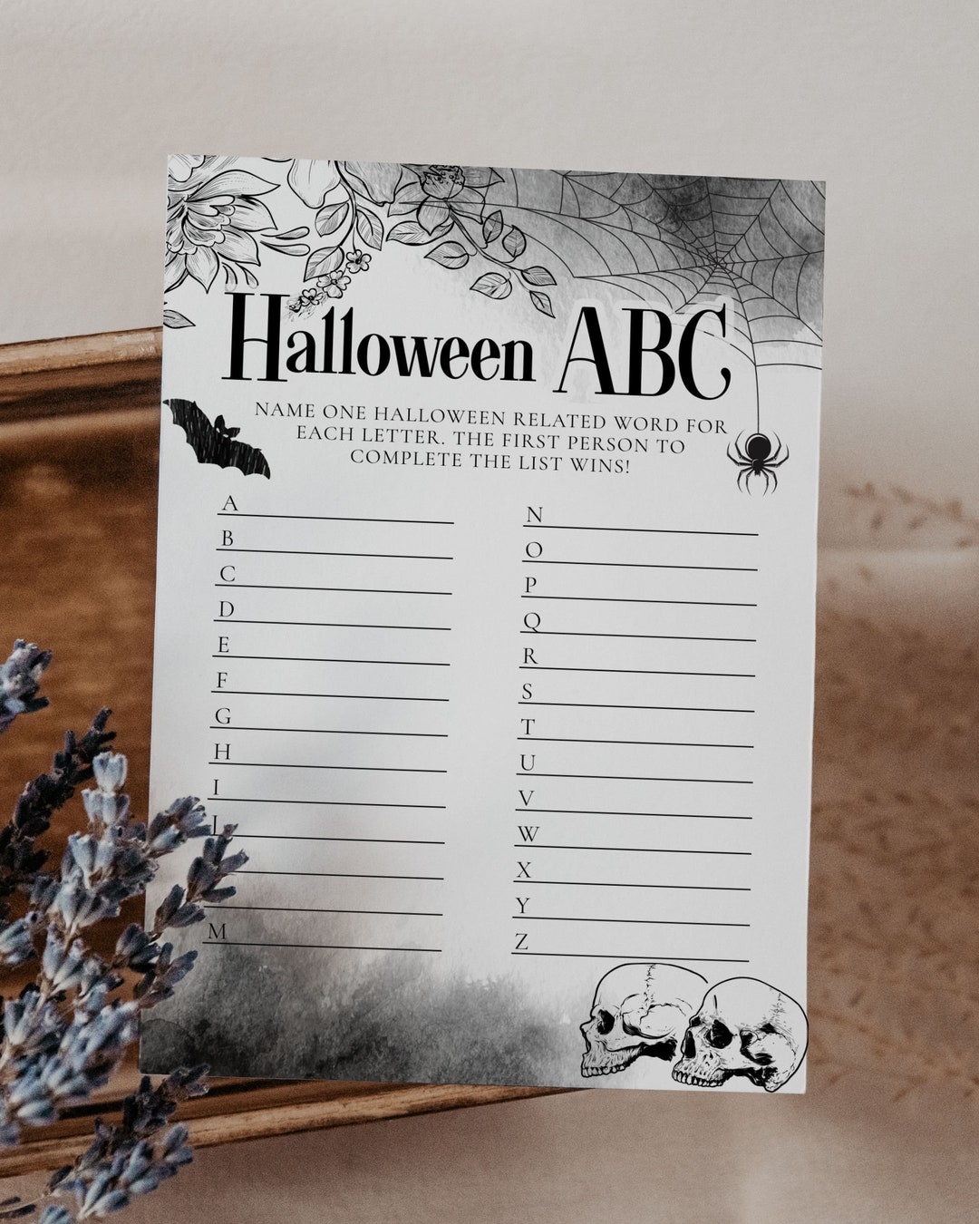 Halloween ABC Alphabet Game Printable Template for Halloween - Etsy