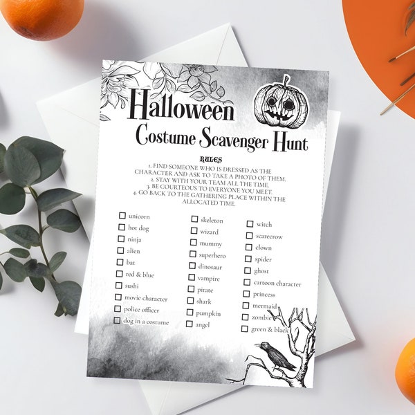 Halloween Costume Scavenger Hunt - Etsy