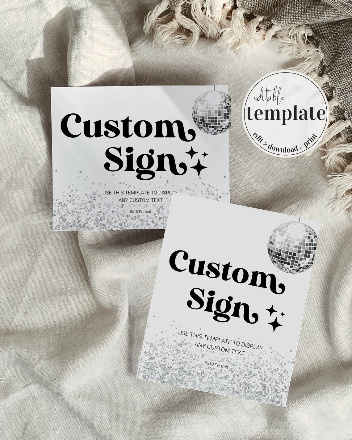 Disco Wedding Custom Sign Template for Retro Wedding - Etsy