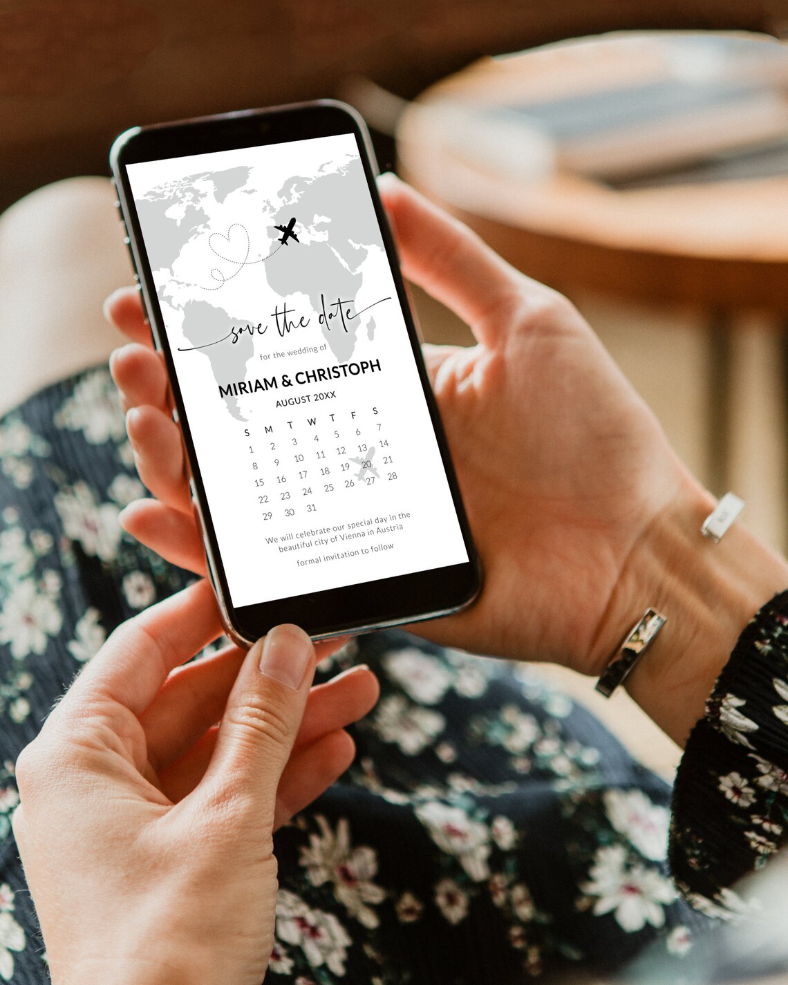 Destination Wedding Save the Date Calendar With Watercolor - Etsy