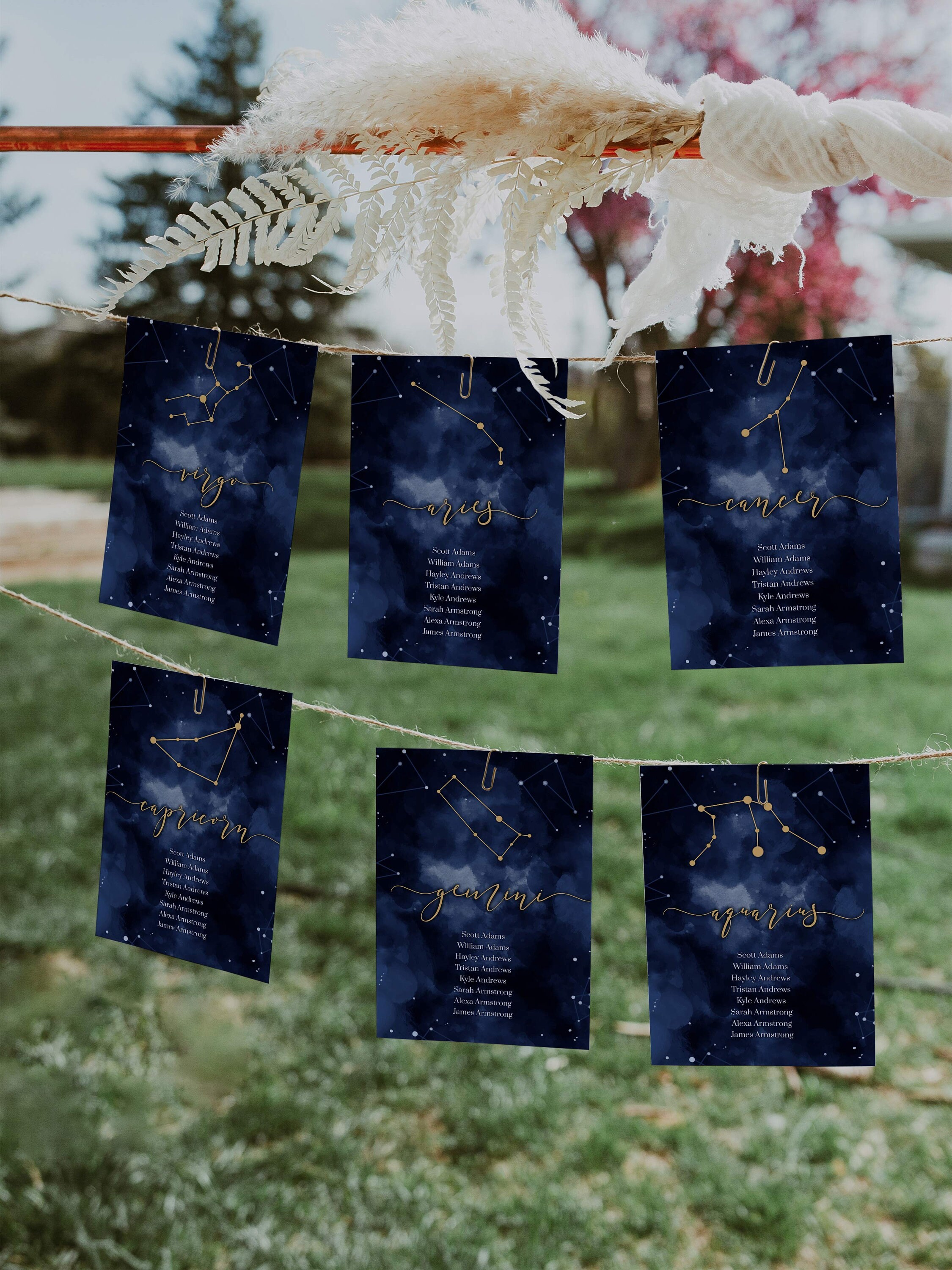 Celestial Wedding Decor Constellation Seating Chart Cards With - Etsy