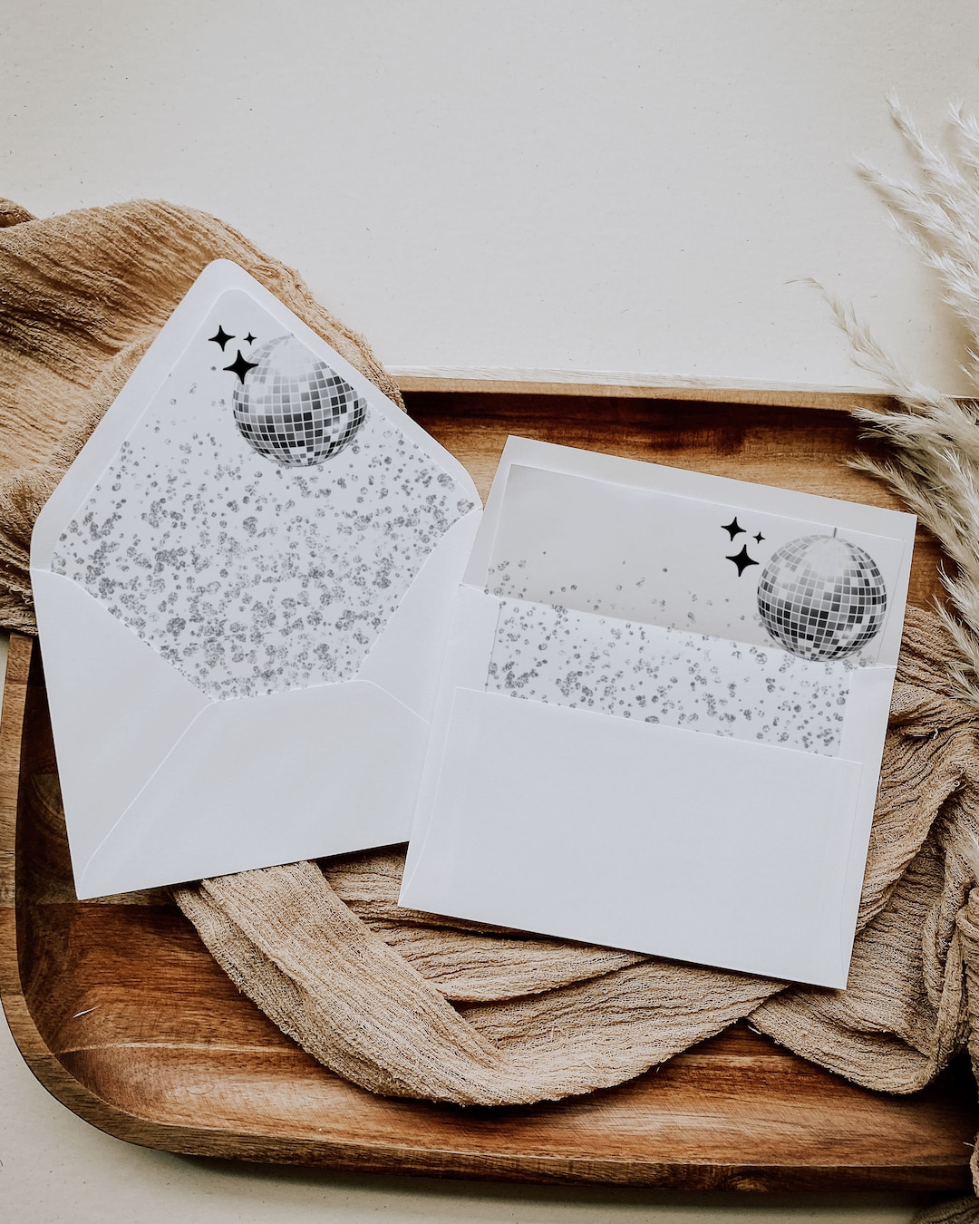 A7 Envelope Liners Template for Disco Bachelorette, Groovy Baby Shower ...