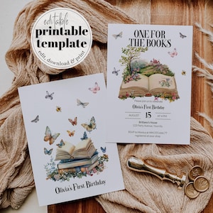 ONE for the Books First Birthday Invitation, Chapter One Story Book 1st ...