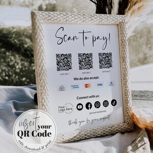 Small Business QR Code Sign | Scan-to-pay Template With Multiple ...