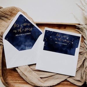 Celestial Envelope Liner Template for Wedding Instant Download, Starry ...