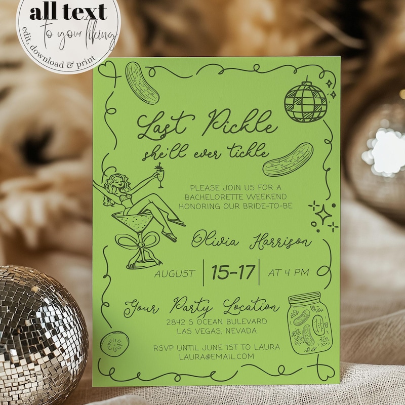 Pickle Theme Bachelorette - Etsy
