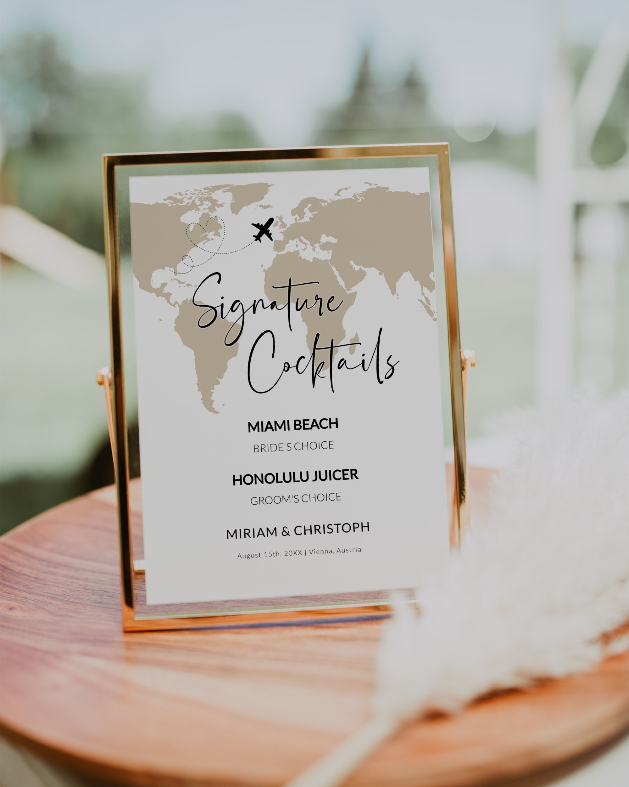 Signature Cocktail Sign Printable Template for Destination - Etsy