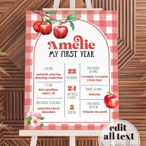 Apple of Our Eye Milestone Sign, Apple 1st Birthday Decorations, Apple ...