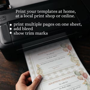 One Silly Goose Adoption Party Game Certificate Template, Gender ...