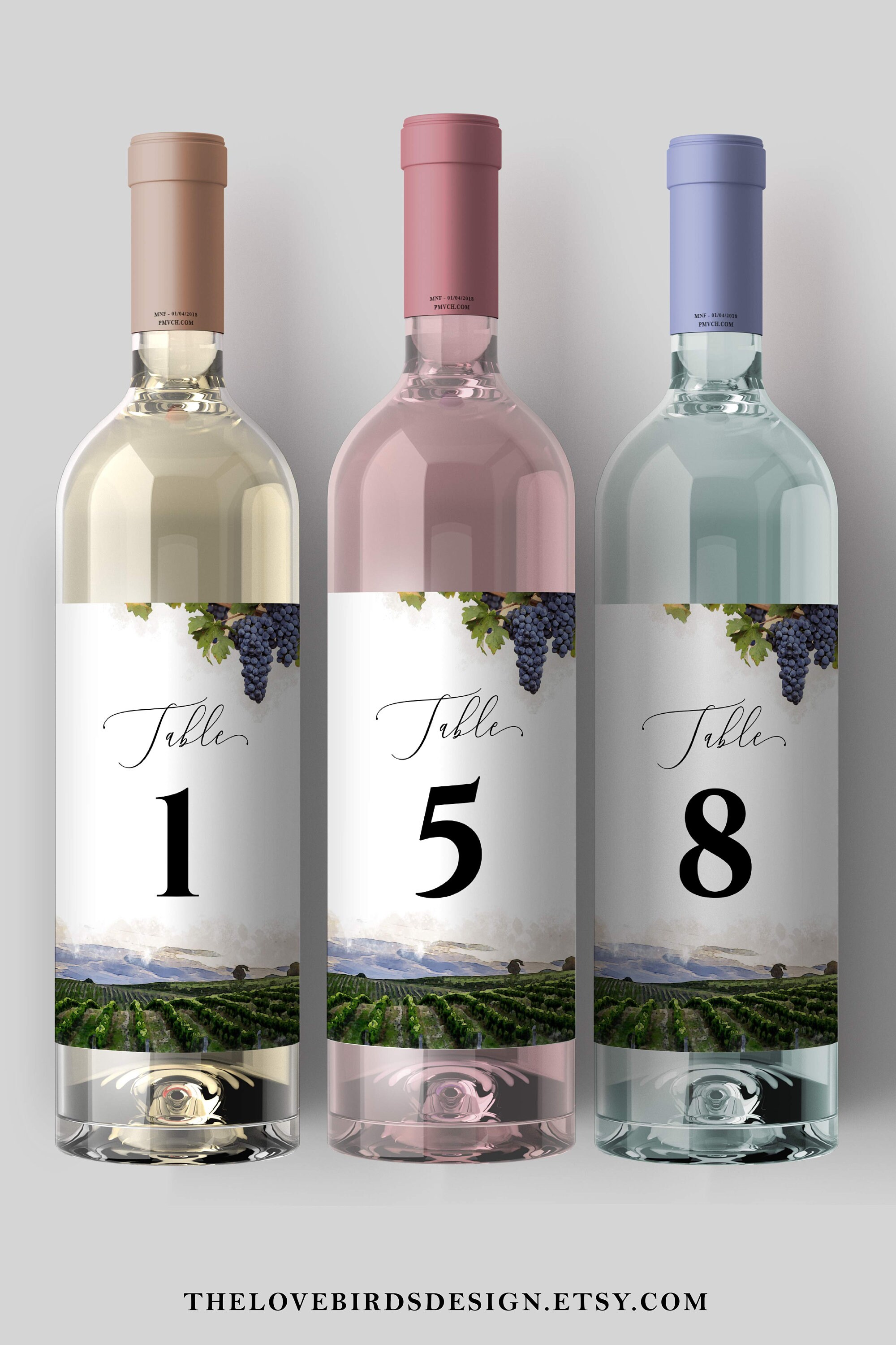 Winery Bachelorette Party Table Numbers on Wine Bottles | Etsy