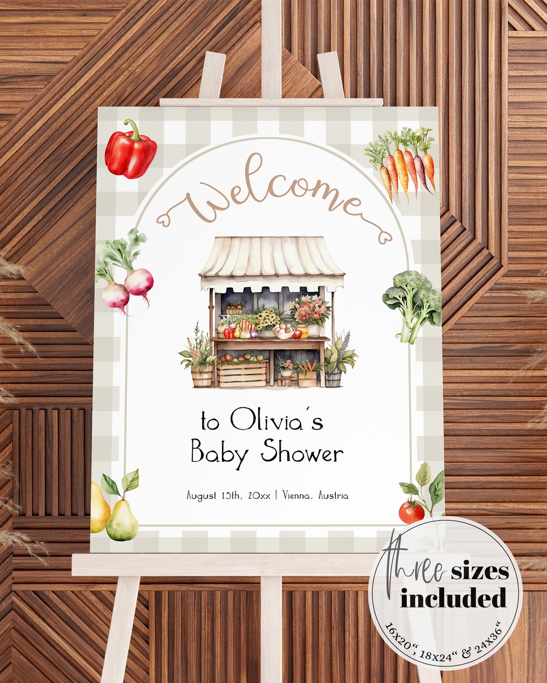 Locally Grown Welcome Sign Baby Shower Decorations for Farmers Market ...