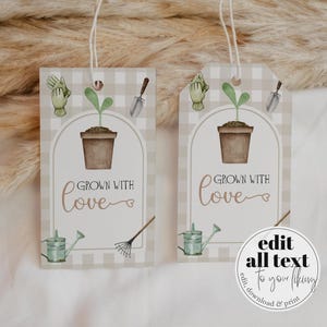 Little Sprout Baby Shower Favor Tags, Farmers Market Cupcake Topper ...
