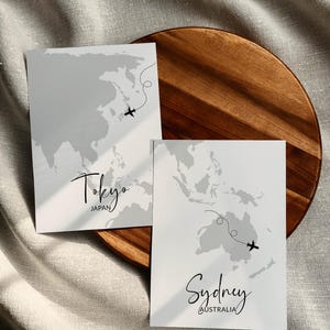 Travel Table Numbers Template, Destination Wedding Seating Cards ...