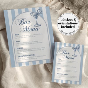 Coastal Bachelorette Bar Drinks Menu Template Sign, Last Toast on the ...