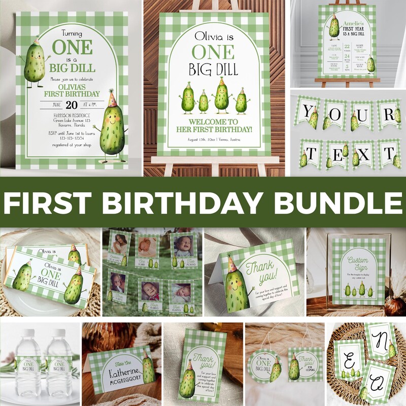 1st Birthday Pickle Theme - Etsy UK