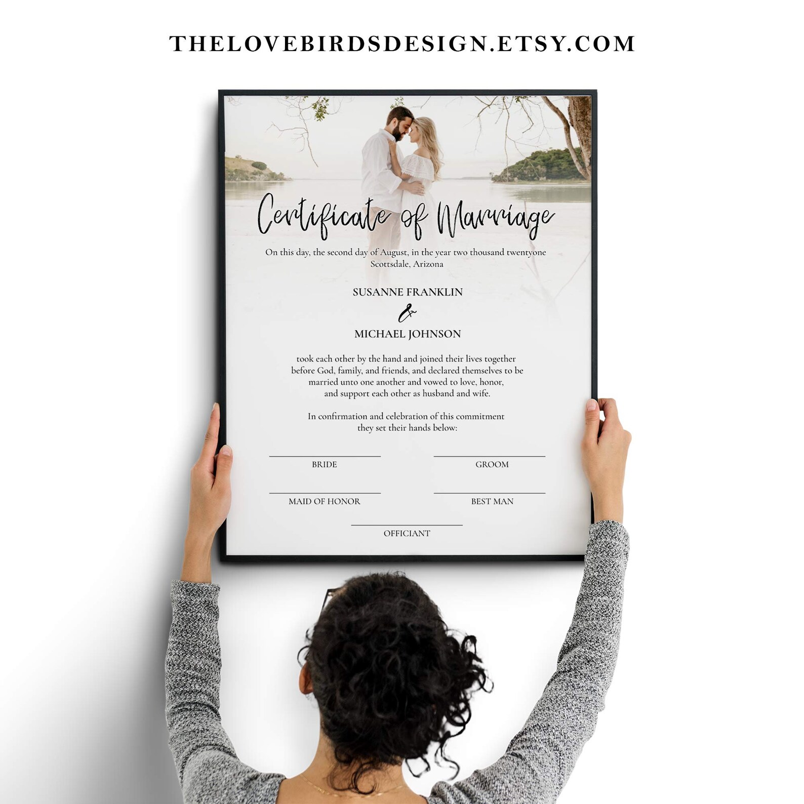 Printable Certificate of Marriage Template With Photo Groom | Etsy