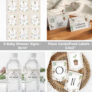Gender Neutral Little Sprout Baby Shower Bundle Editable Grown With ...