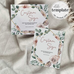 Dusty Rose Wedding Custom Sign for Whimsical Wedding Decor 075PF-CUSI ...