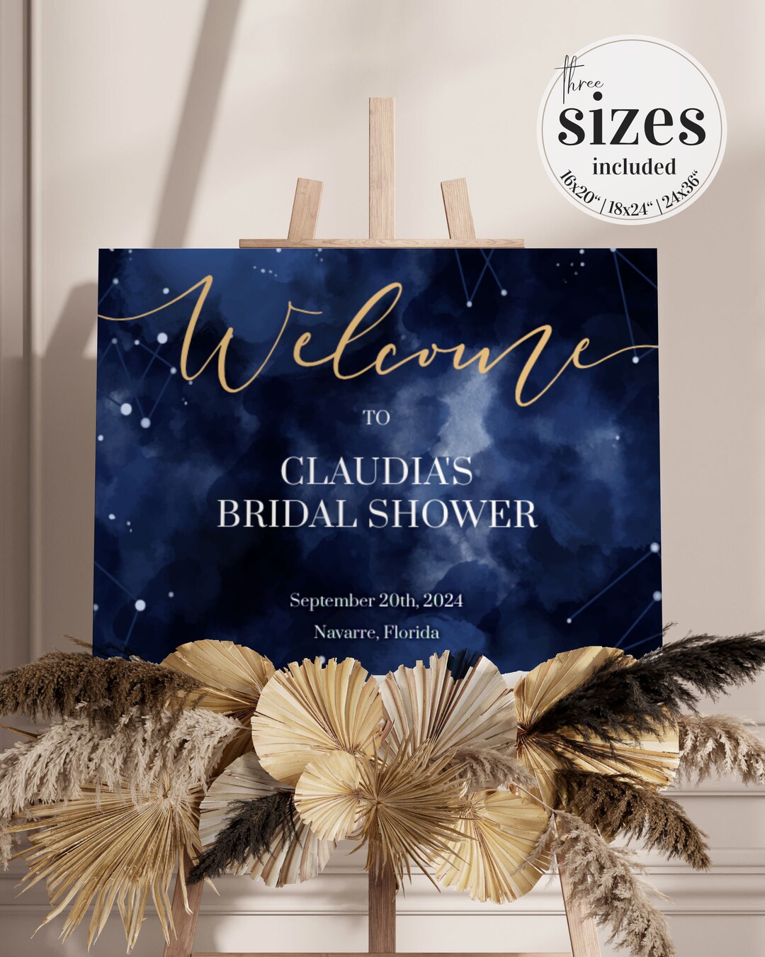 Welcome Sign Template for Celestial Bridal Shower Decor for Starry ...