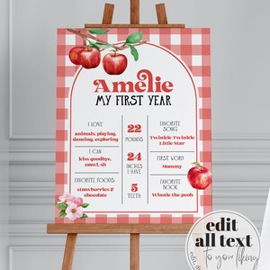 Apple of Our Eye Milestone Sign, Apple 1st Birthday Decorations, Apple ...