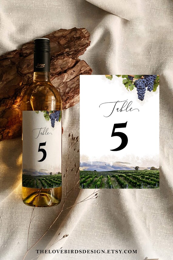 Winery Bachelorette Party Table Numbers on Wine Bottles | Etsy