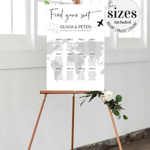 Destination Wedding Seating Chart Sign Printable Template for Travel ...