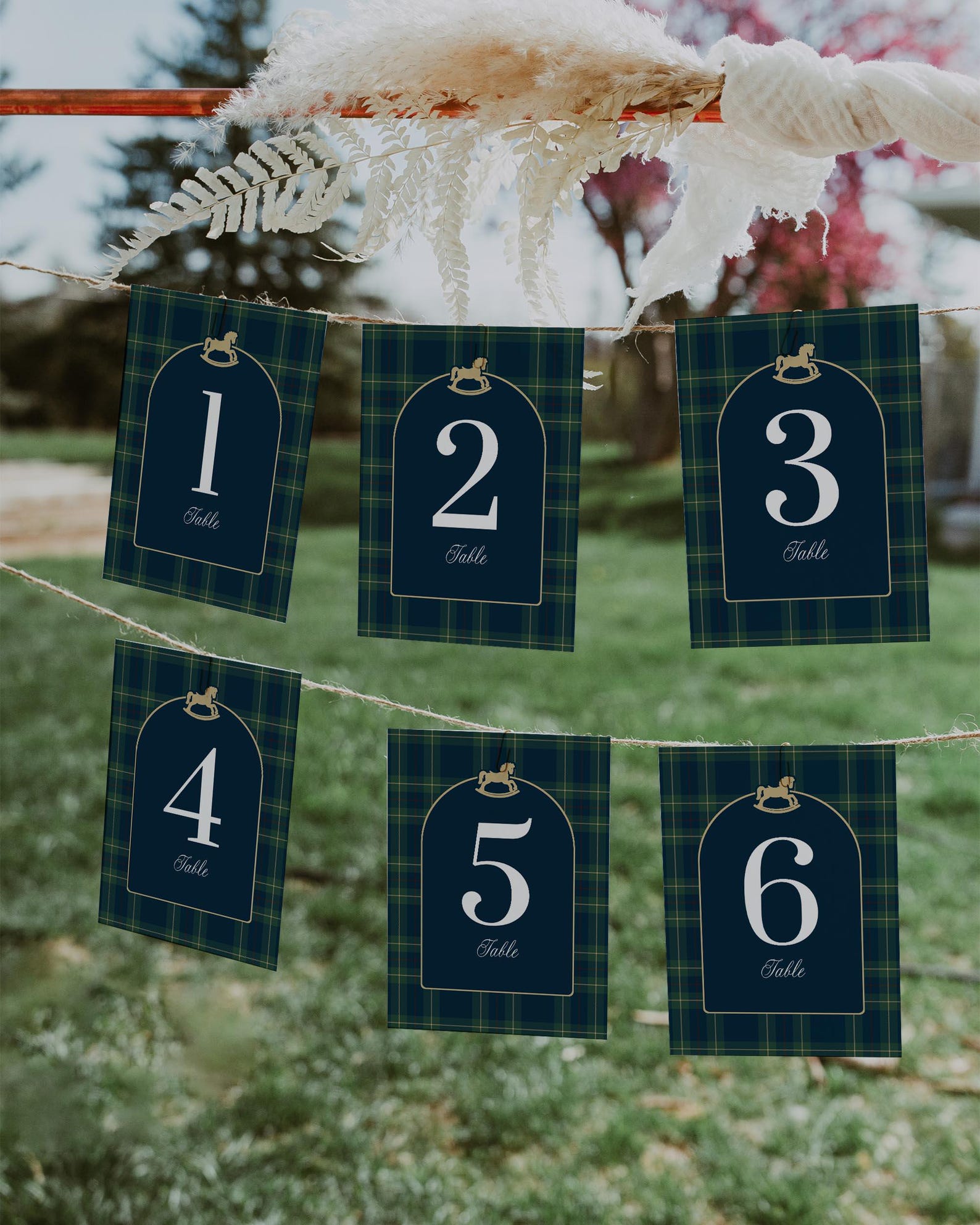 Polo Baby Shower Table Number Template, Vintage Navy Green Gold Rocking ...