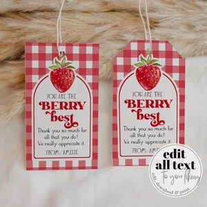 Thank You Berry Much Themed Party Favor Tags Sticker, Berry Best ...