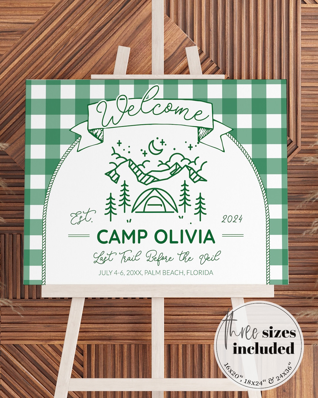 Camp Bachelorette Welcome Sign for Adventure Bride, Camp Bach Party ...