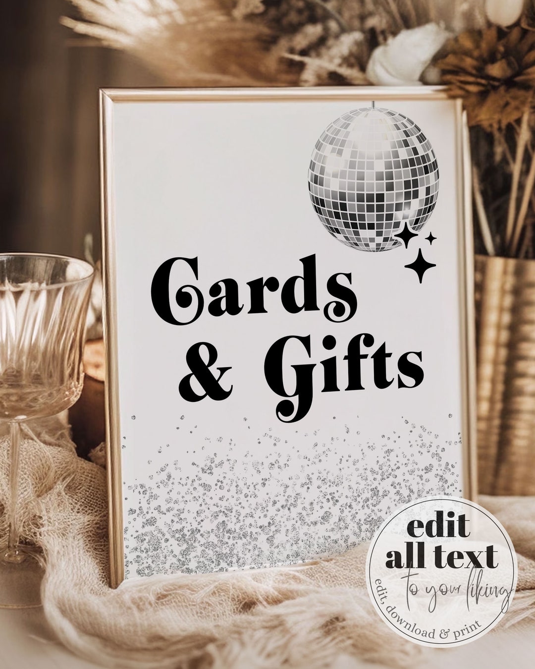 Rodeo Disco Party Sign | Wedding Cards and Gifts Signage | 70s Shower ...