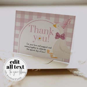 One Silly Goose Girls 1st Birthday Thank You Cards, Silly Goose Themed ...