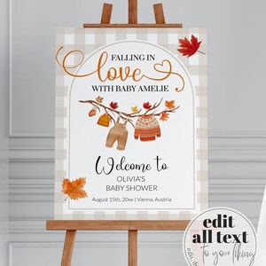 Editable Fall Baby Shower Welcome Sign, Gender Neutral Fall Themed ...