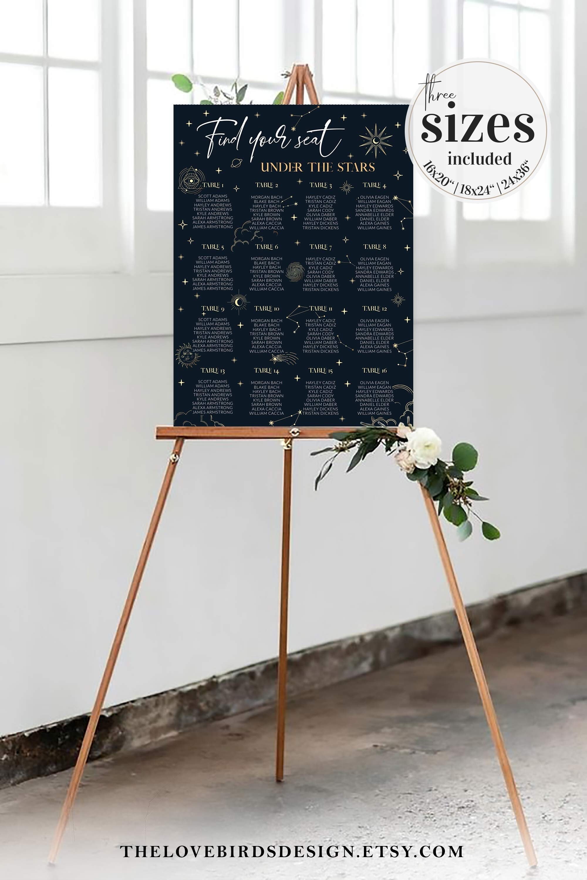 Moon Wedding Seating Chart for Celestial Wedding - Etsy