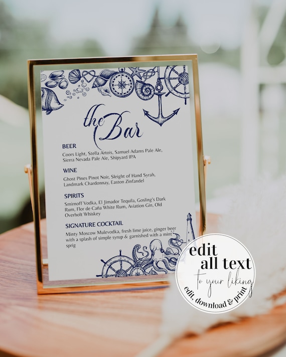 Nautical Themed Wedding Bar