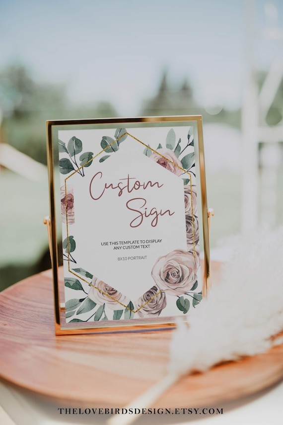 Dusty Rose Wedding Custom Sign for Whimsical Wedding Decor - Etsy