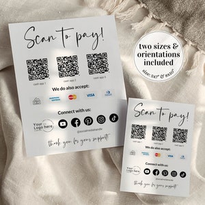 Small Business QR Code Sign | Scan-to-pay Template With Multiple ...