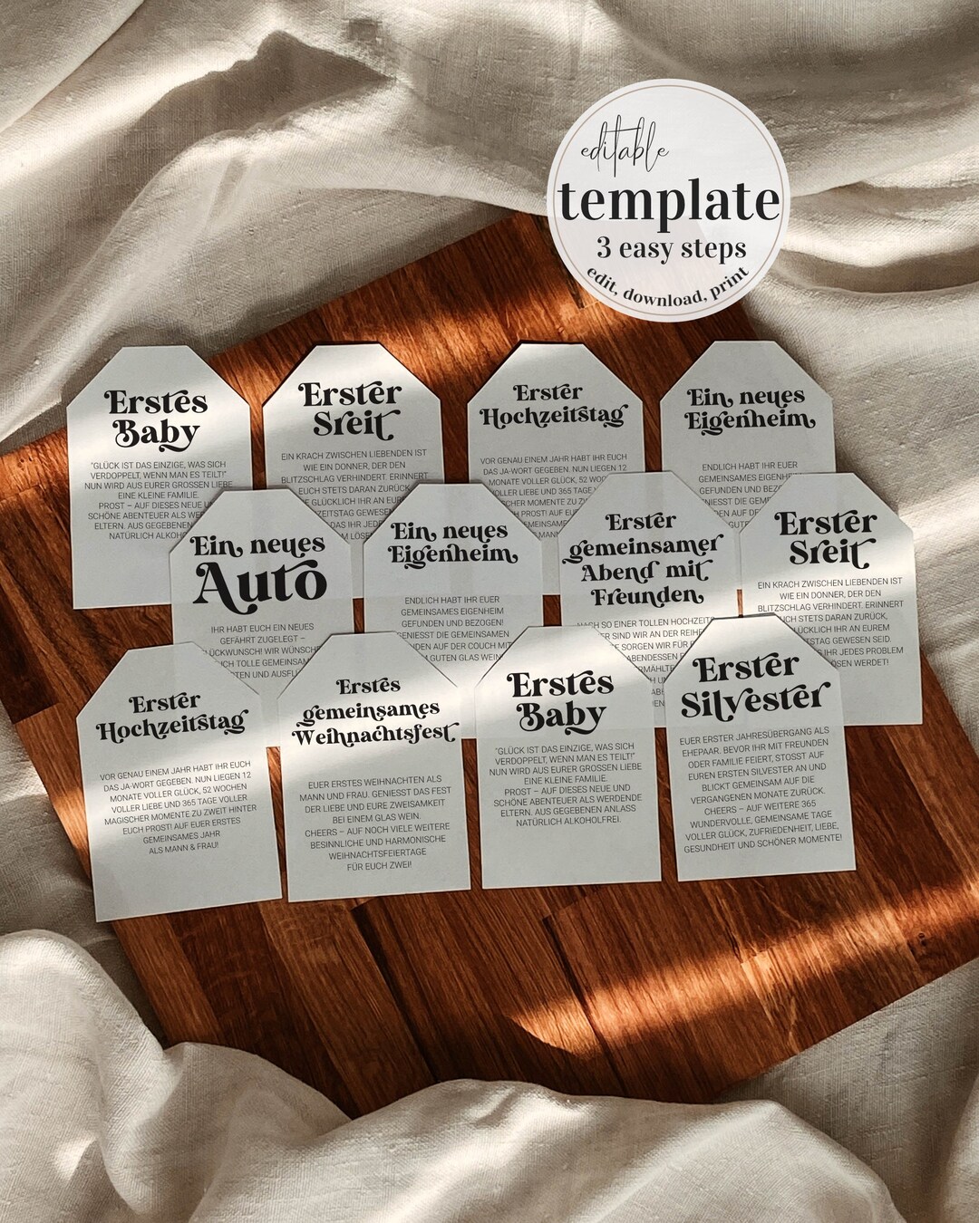 GERMAN Marriage Milestone Tags for Year of First Wine Basket | Unique ...