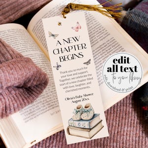 Storybook Baby Shower Bookmark Template, Printable Book Themed Baby ...