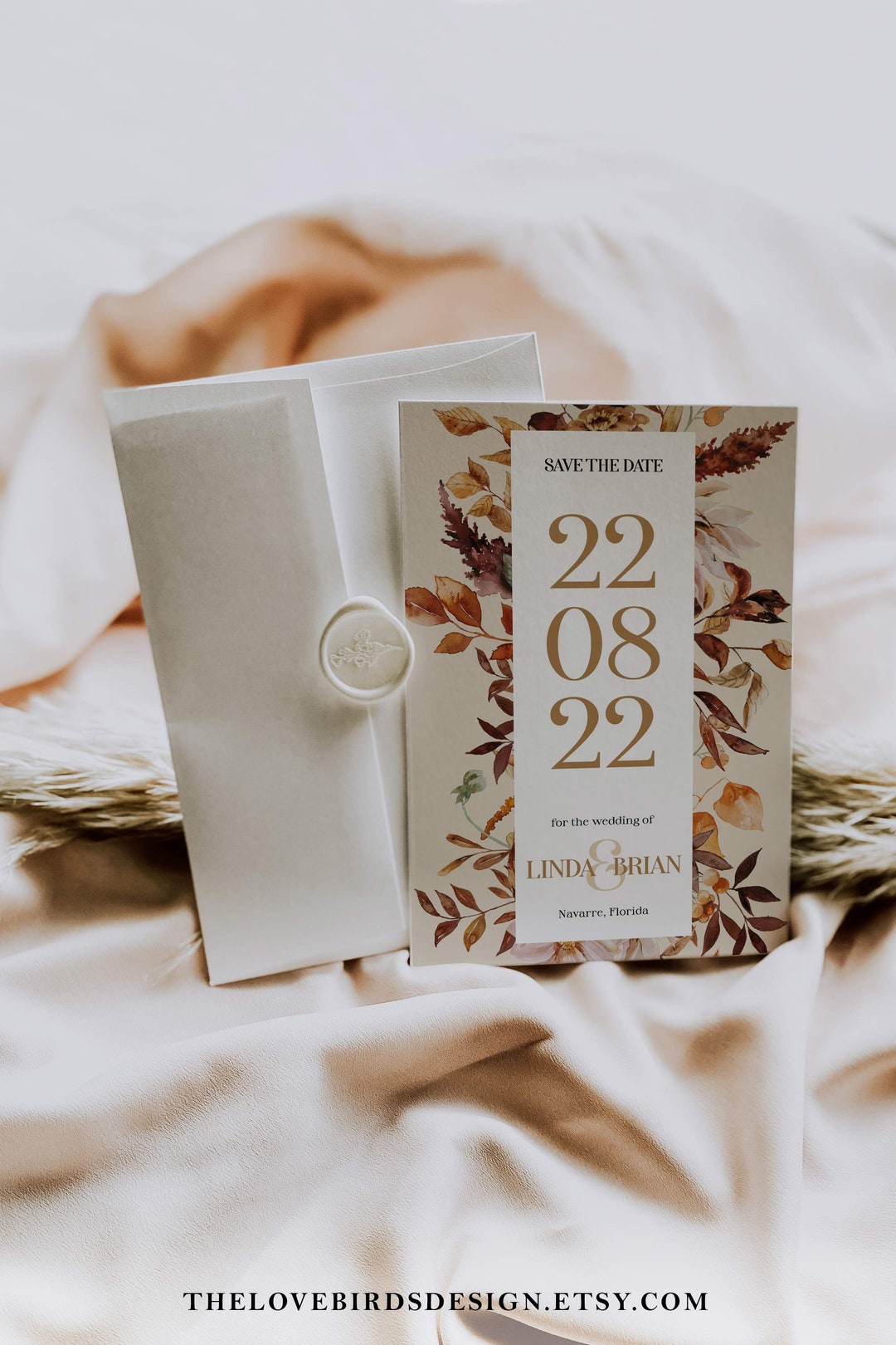 Fall Wedding Save the Date, Editable Fall Wedding Invitation | Boho ...