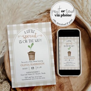 Gender Neutral Little Sprout Baby Shower Invitation Grown With LOVE ...