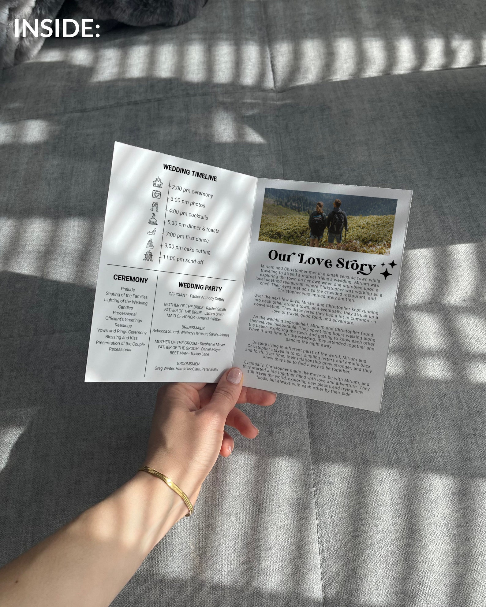 Retro Wedding Program Template, 70s Ceremony Timeline Itinerary ...