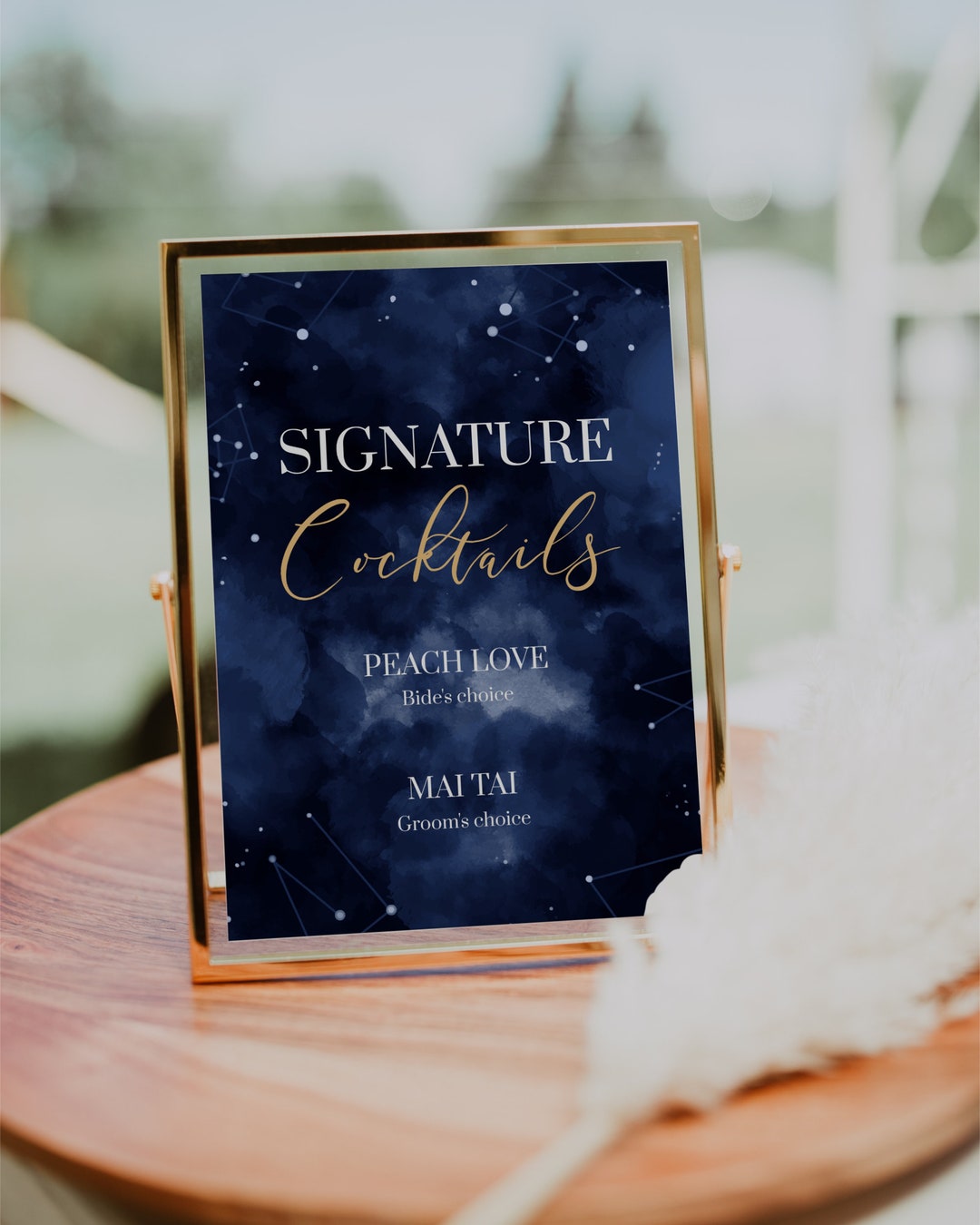 Celestial Wedding Bar Menu Sign, Signature Cocktail Printable for Moon ...