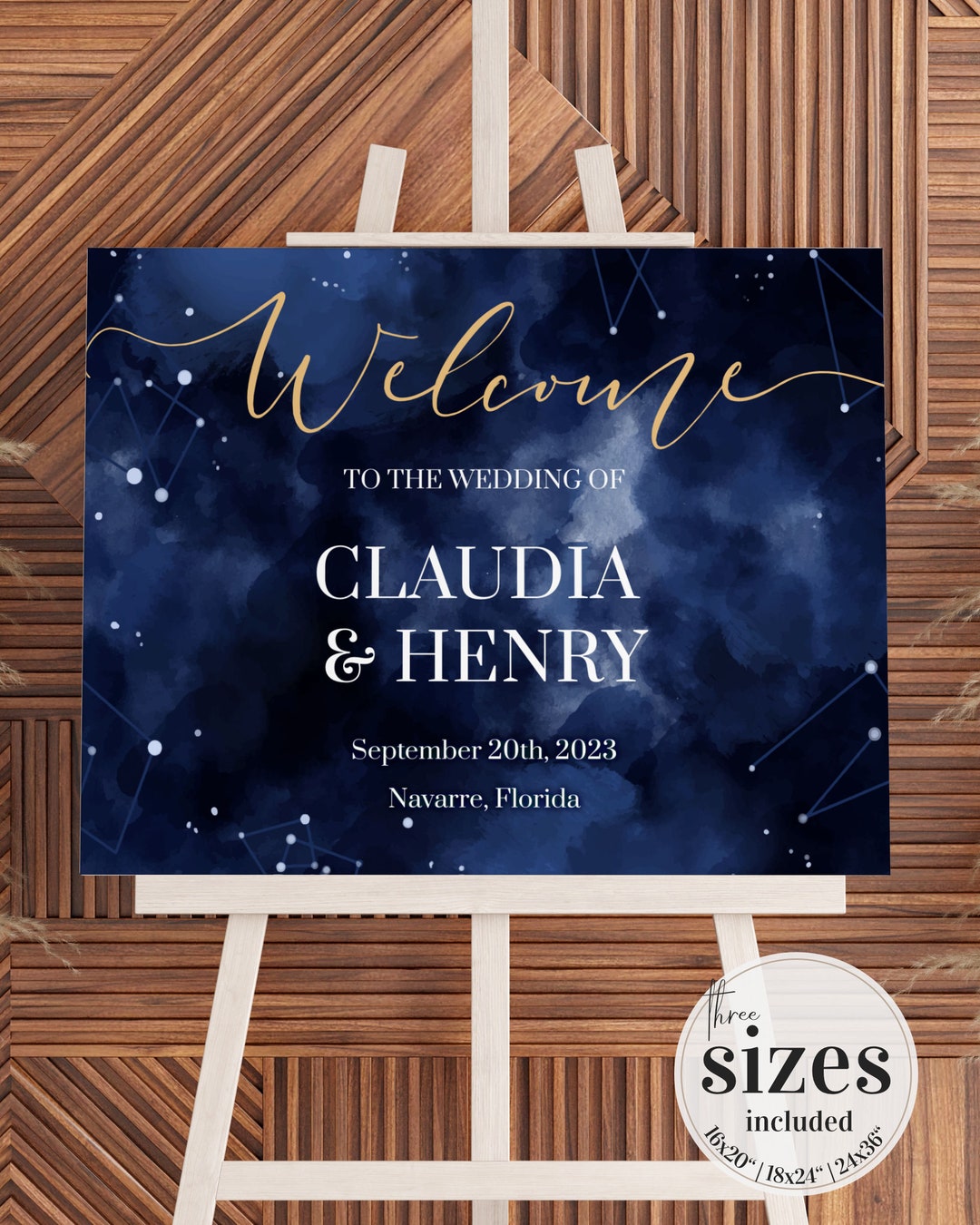Celestial Welcome Sign for Galaxy Wedding Decor Perfect for Starry ...