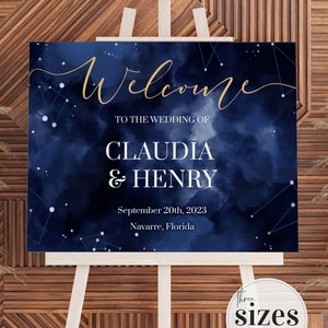 Celestial Welcome Sign for Galaxy Wedding Decor Perfect for Starry ...
