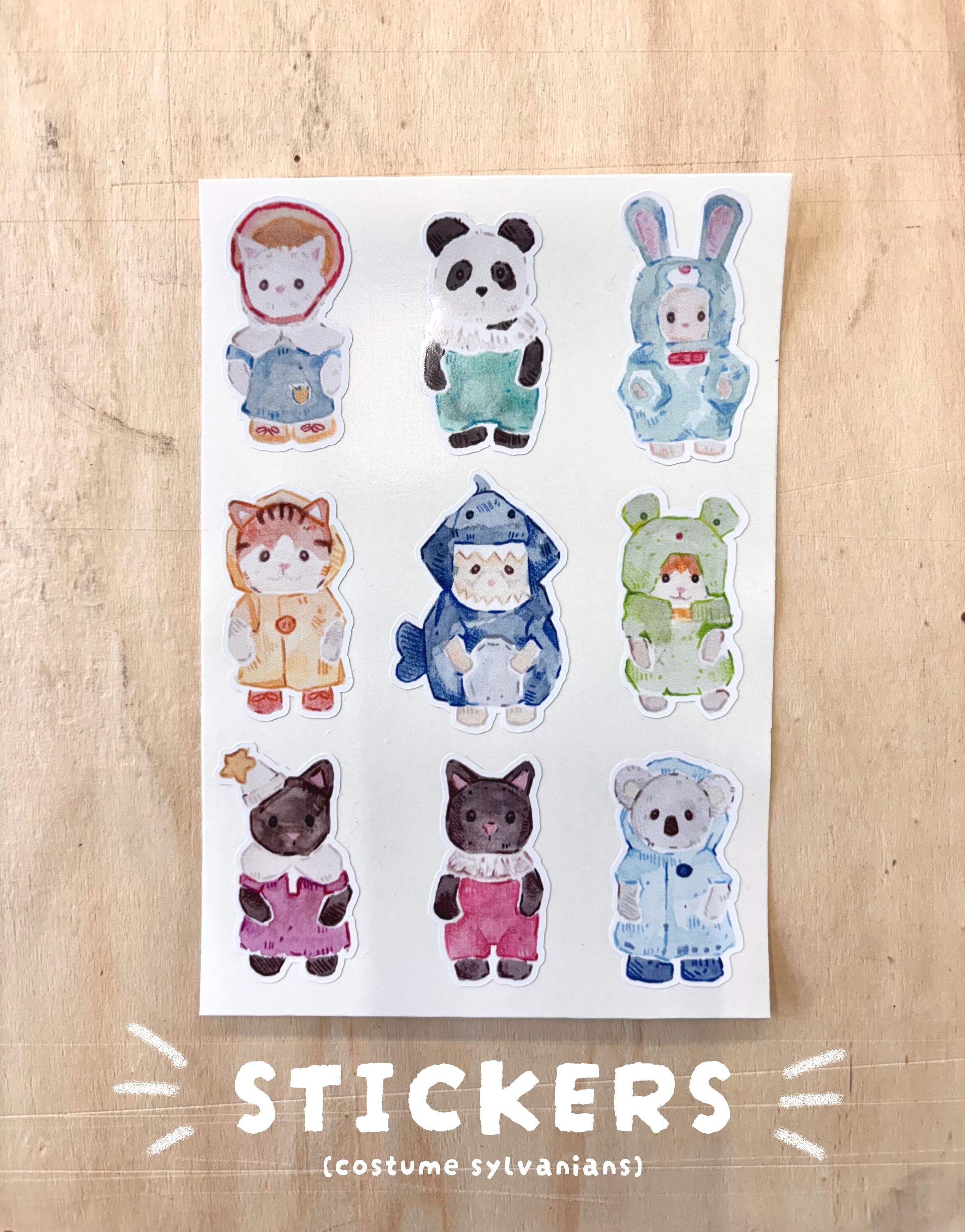 Sylvanian Families Illustrated Stickers | Calico Critters Art | Cute ...