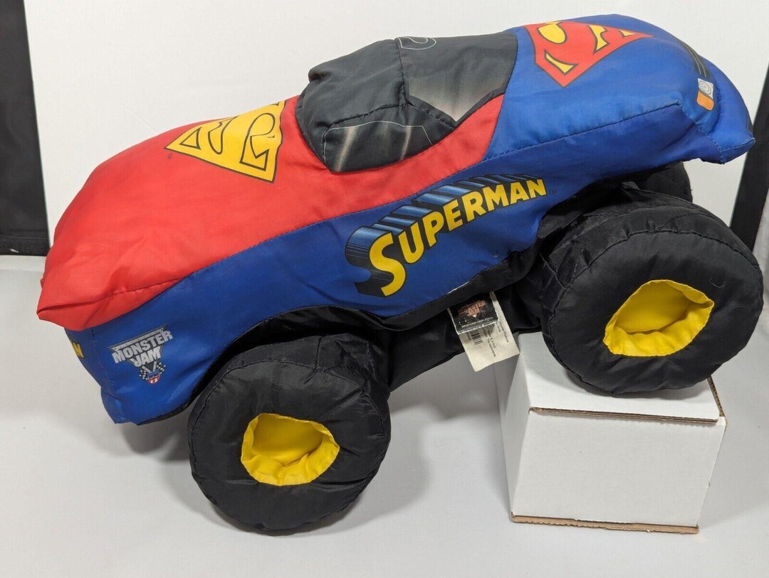Superman Monster Jam Truck Plush Toy 15in Hot Wheels Nylon Car Plush - Etsy