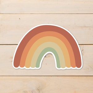 Boho Neutral Rainbow Sticker, Boho Laptop Stickers, Cute Vinyl Stickers ...