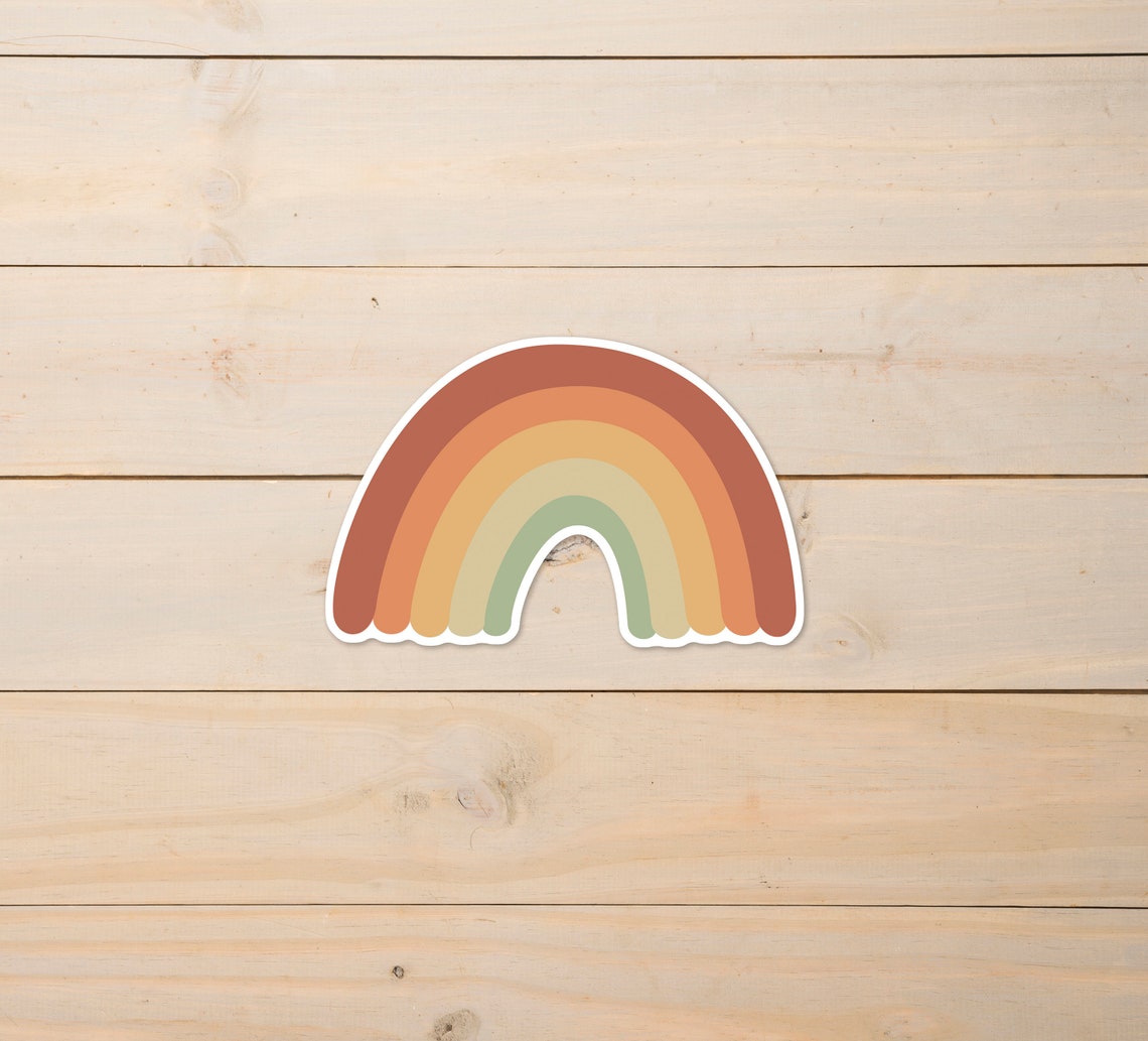 Boho Neutral Rainbow Sticker, Boho Laptop Stickers, Cute Vinyl Stickers ...